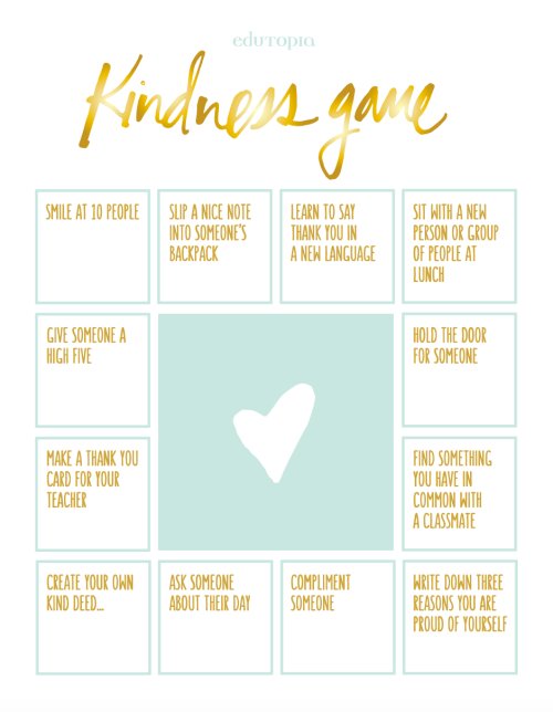 The Kindness Game Activity | Edutopia